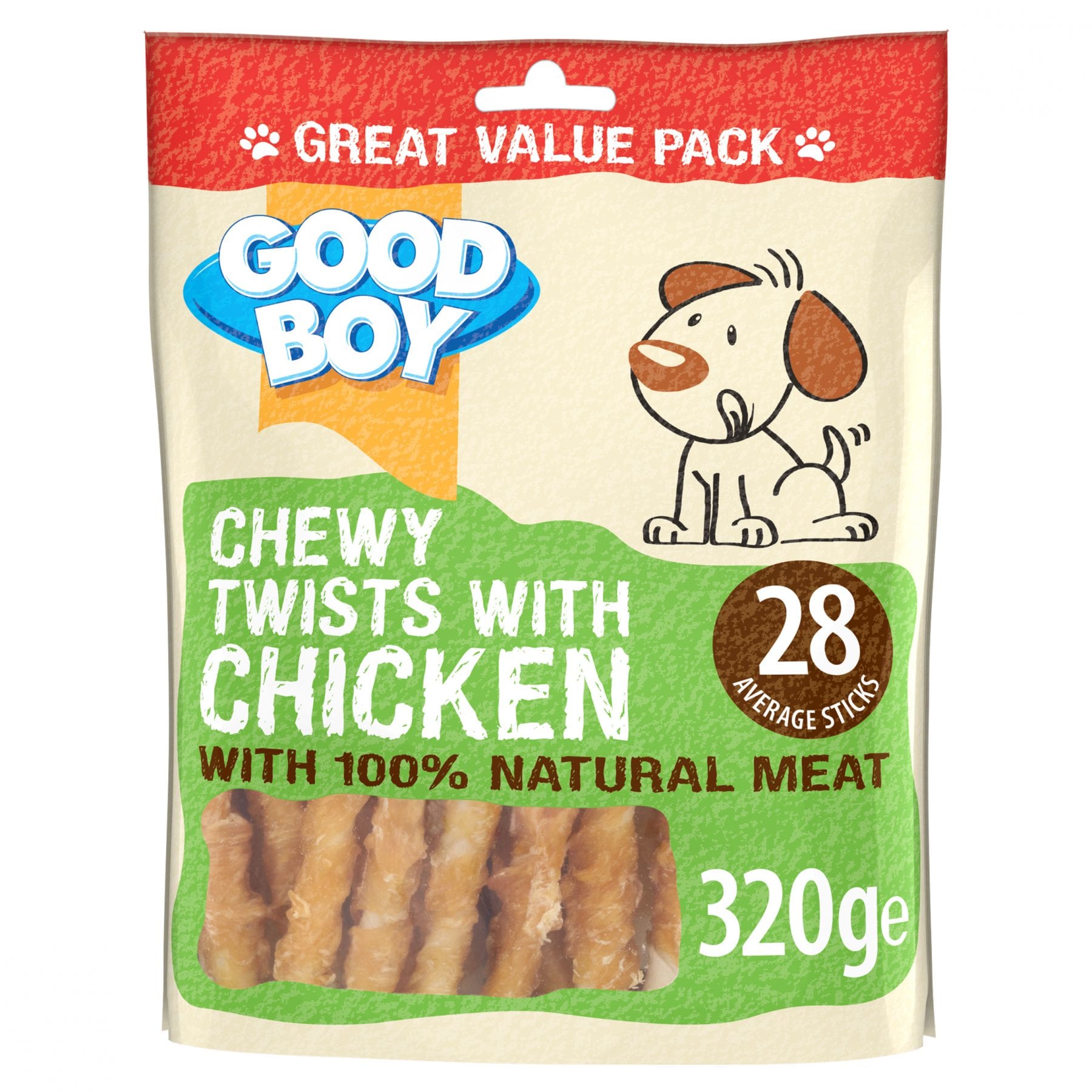 Good Boy Pawsley & Co Chewy Twists with Chicken Dog Treats 320g - Where ...